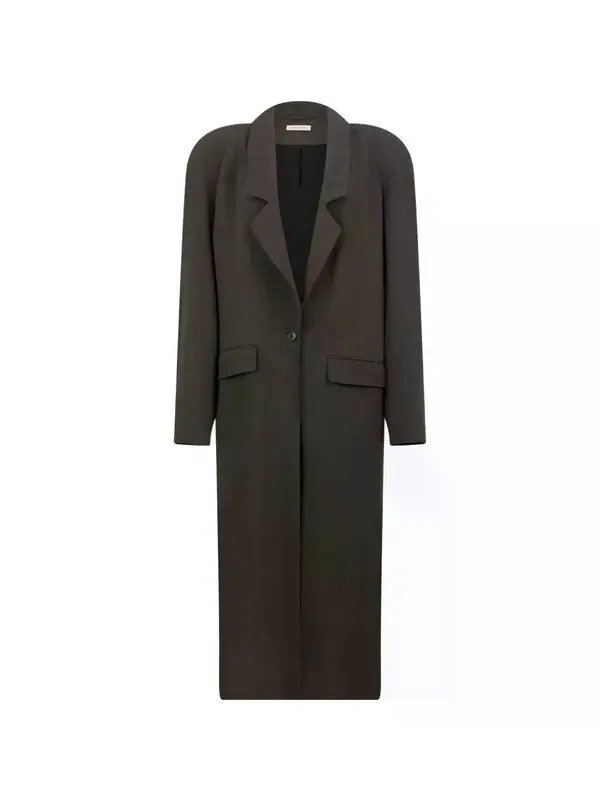 THE MANNEI Single-breasted Padded-shoulder Coat