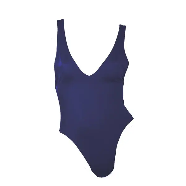 TERRA DEA Copacabana High-leg Reversible One-piece Swimsuit - White/blue