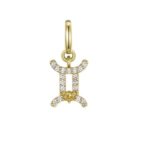 UNLEASH CPH Gemini Zodiac Charm With Citrine And Zirconia - Gold/yellow