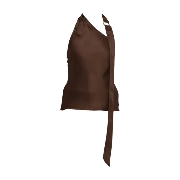 THE ETHOS STUDIO Vespara Halter Neck Top - Brown