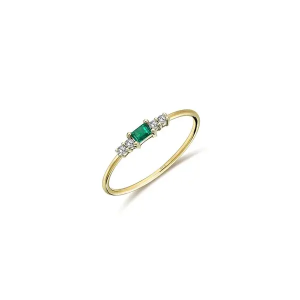 REIS JEWELLERY Linea Emerald And Diamond Ring In 14k Yellow - Gold