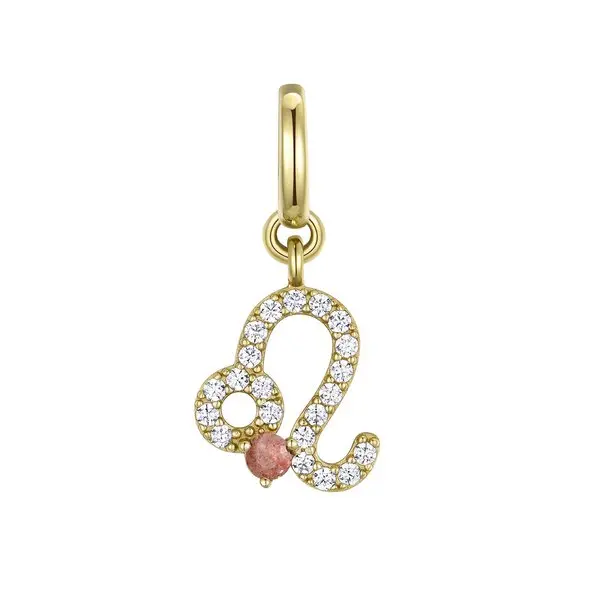 UNLEASH CPH Leo Charm With Sunstone And Zirconia Crystals - Gold/orange
