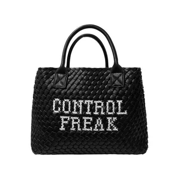 LILLY LOVES Control Freak Embroidered Vegan Handbag