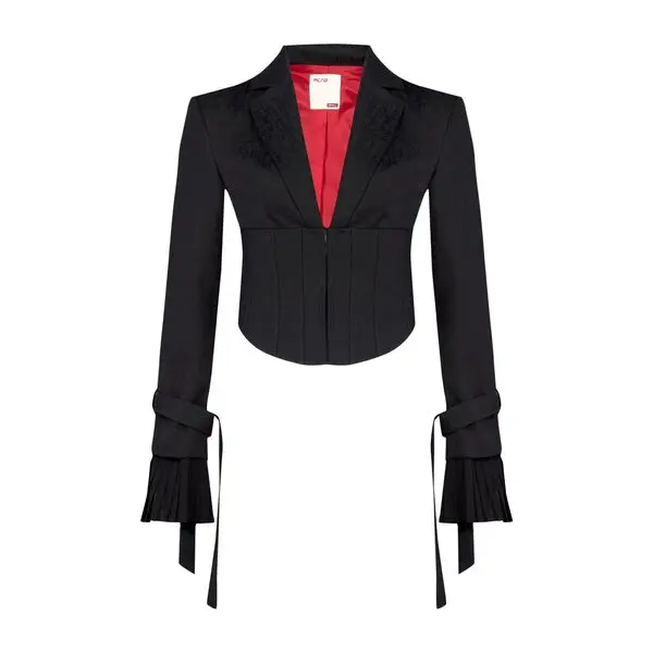 PCFG Corset Blazer Jacket With Pleated Sleeves