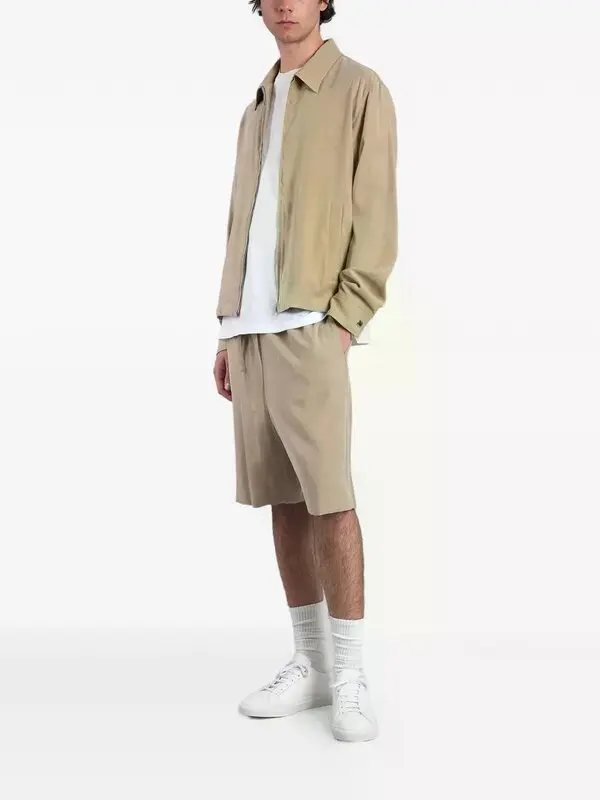 GRIFONI Beige Twill Drawstring Waist Shorts