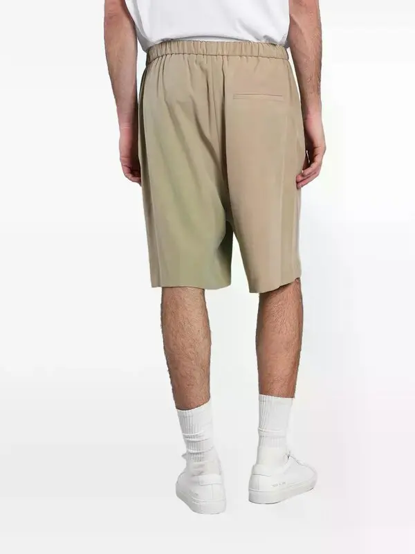GRIFONI Beige Twill Drawstring Waist Shorts