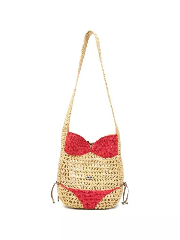 Emilio Pucci Woven Bikini Patch Shoulder Bag - Neutrals
