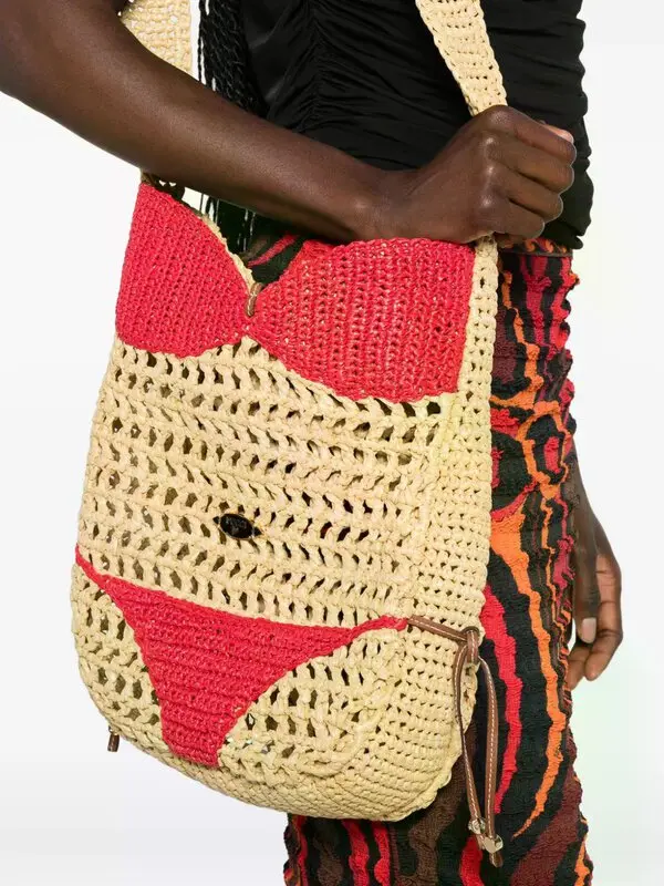 Emilio Pucci Woven Bikini Patch Shoulder Bag - Neutrals