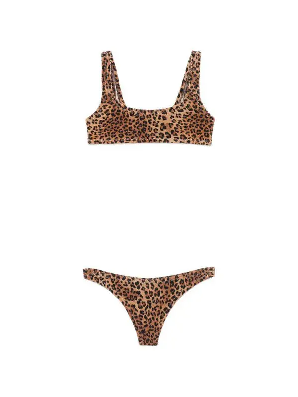 MC2 SAINT BARTH Naomi Leopard Print Bikini - Neutrals