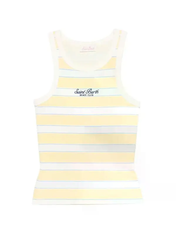 MC2 SAINT BARTH Ada" Striped Logo Detail Tank Top