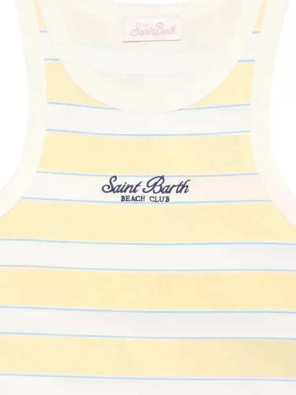 MC2 SAINT BARTH Ada" Striped Logo Detail Tank Top