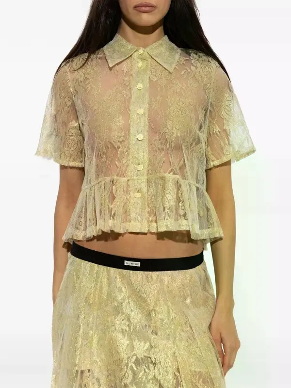 Munthe Bustona Floral Lace Ruffled Blouse