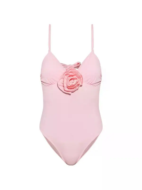 Moschino Floral Appliqué Cut-out Swimsuit - Pink