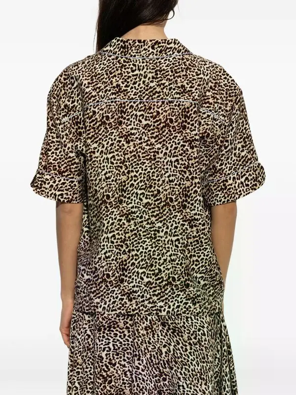 Munthe Leopard-print Contrast Piping Shirt