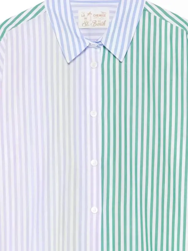 MC2 SAINT BARTH Brigitte Striped Cotton Shirt - Green