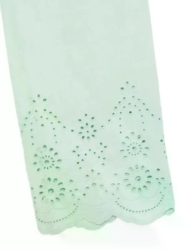 MC2 SAINT BARTH Inez Broderie Anglaise Trousers - Green