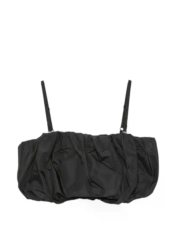 JUUN.J Gathered Cropped Top - Black
