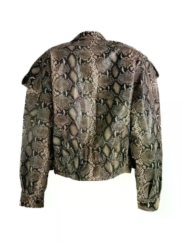 Vaquera Python-effect Epaulette Jacket