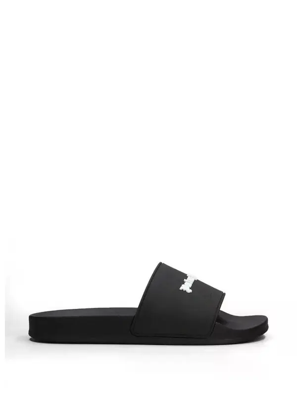Palm Angels Logo Print Slides - Black