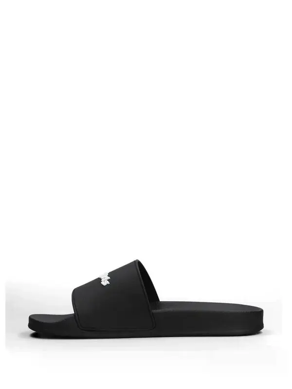 Palm Angels Logo Print Slides - Black
