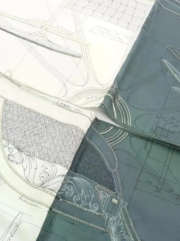 Hermès Silk Square Scarf With Beads Embellishment