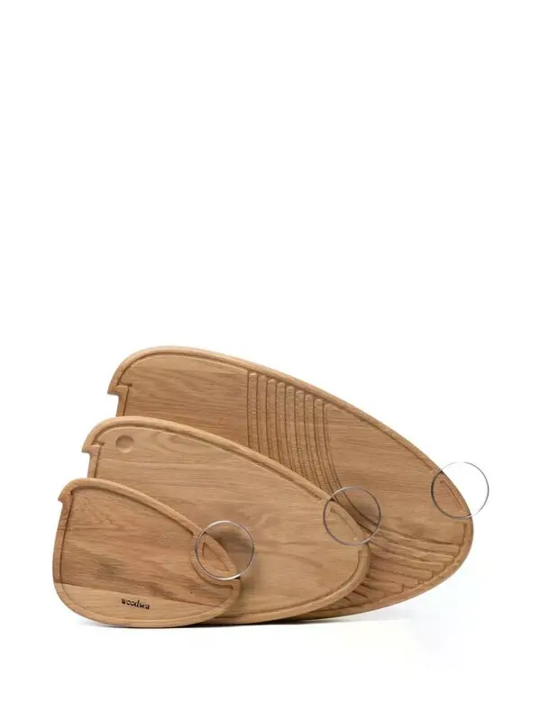 WOODSEA Engraved Metal-ring Serving Board - Neutrals