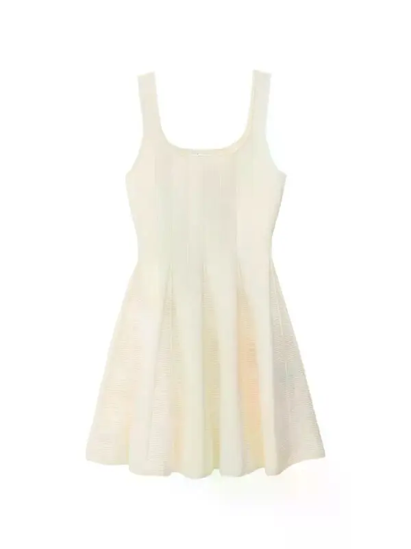 Ba&sh Cattana Ribbed-knit Flared Dress - Neutrals
