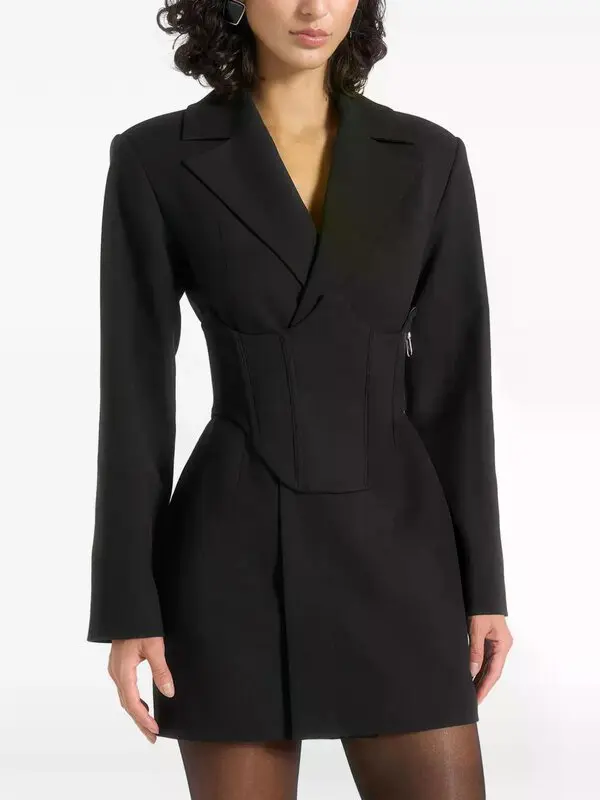 Manière De Voir Lacey Corset Detail Mini Dress - Black