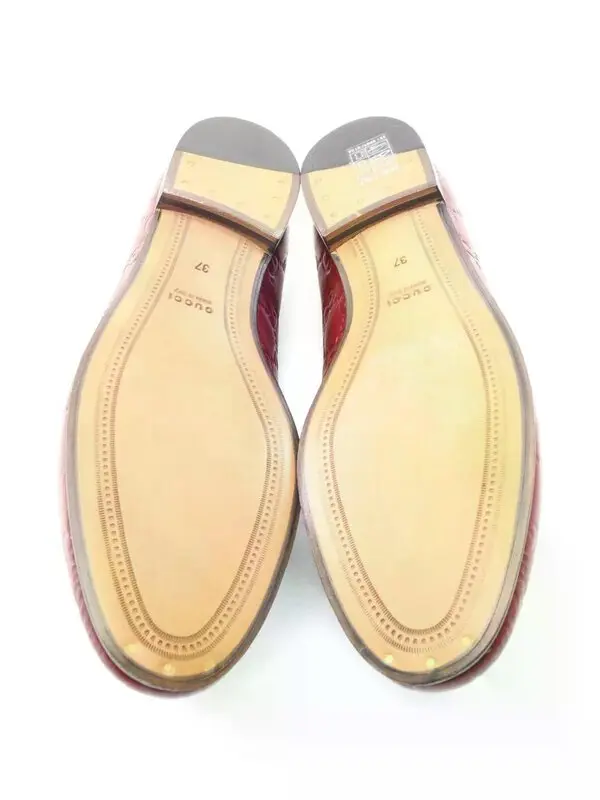 Gucci Bordeaux Leather Horsebit Loafers