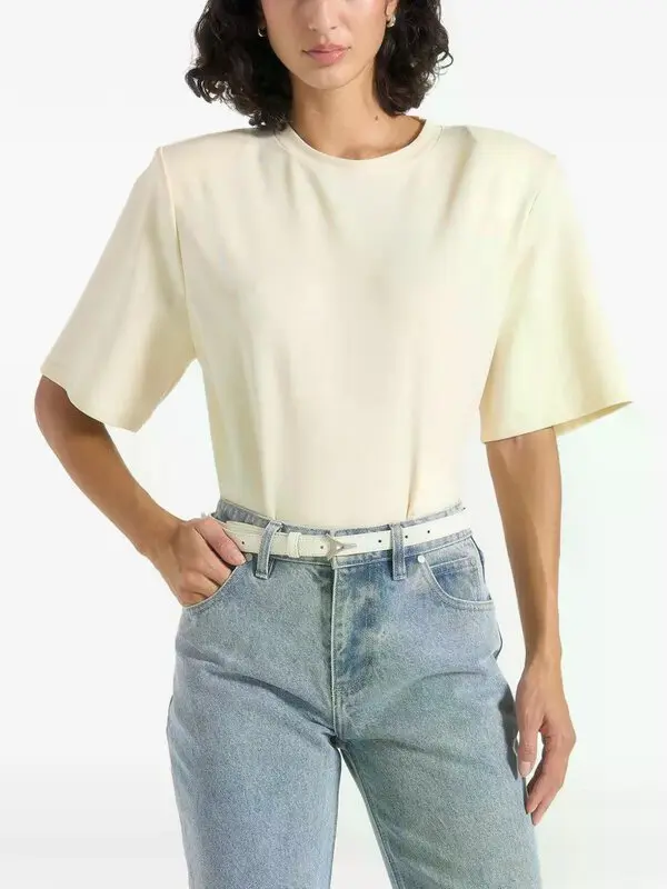 Manière De Voir Maniere De Voir Mia Short-sleeve Bodysuit With Detachable Shoulder Pads