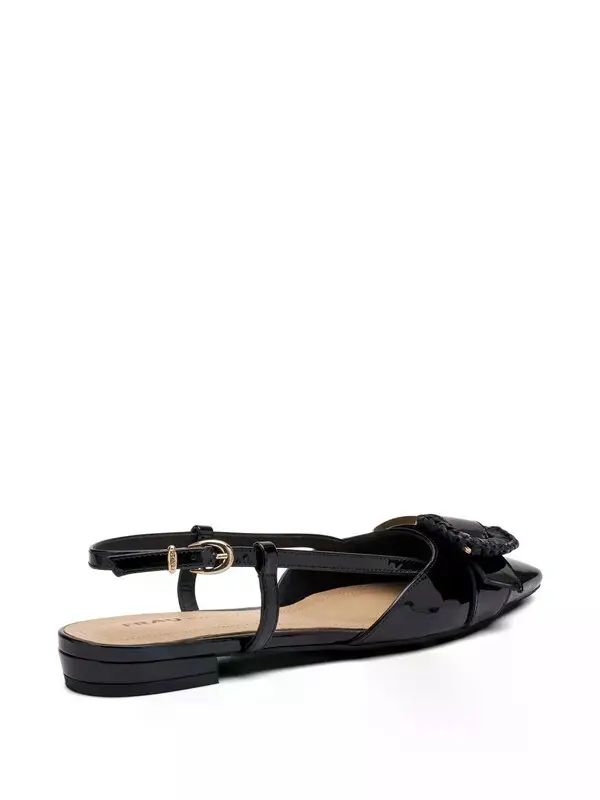 FRAU Patent Leather Raffia Detail Pumps