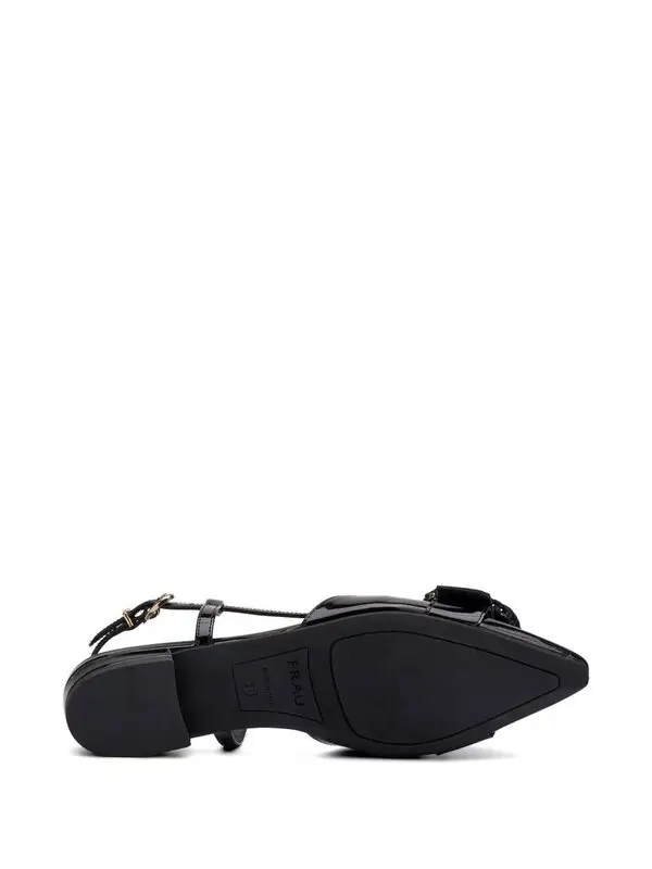FRAU Patent Leather Raffia Detail Pumps