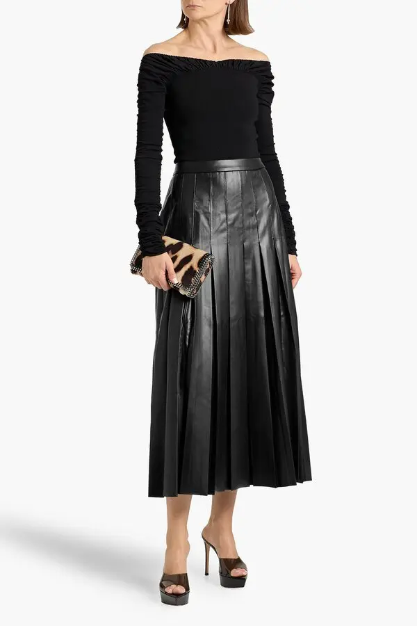 Ronny Kobo Arlette Pleated Midi Skirt