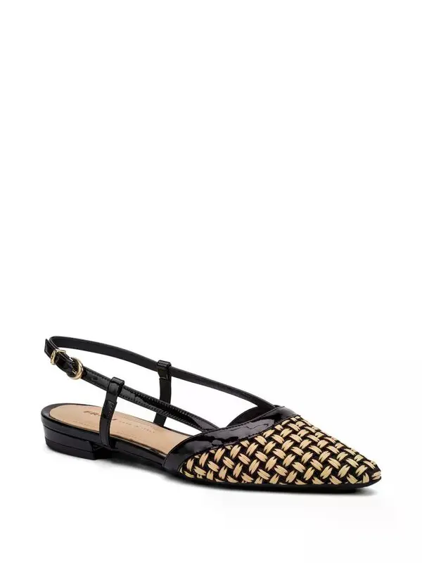FRAU Raffia Patent-leather Slingback Pumps