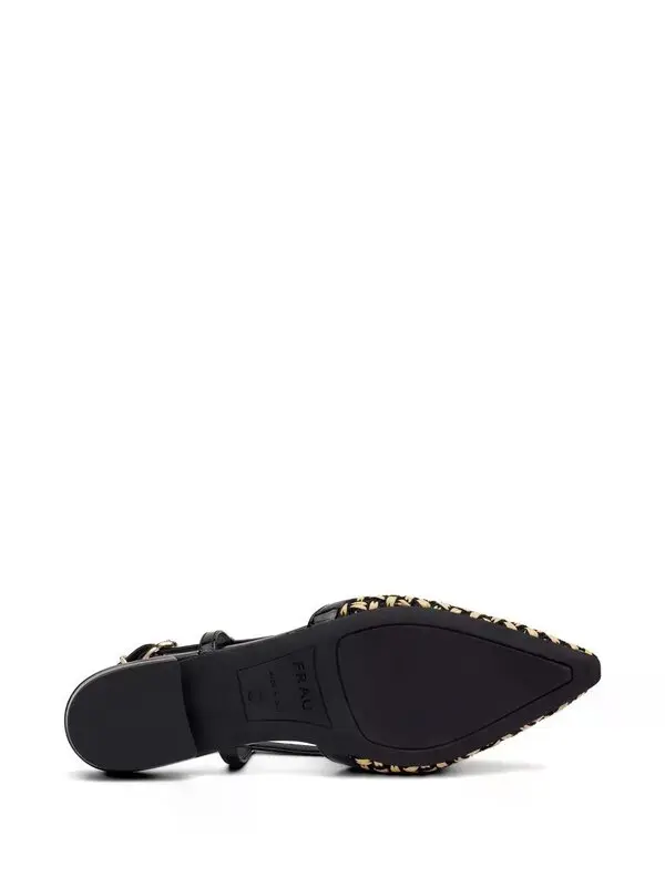 FRAU Raffia Patent-leather Slingback Pumps
