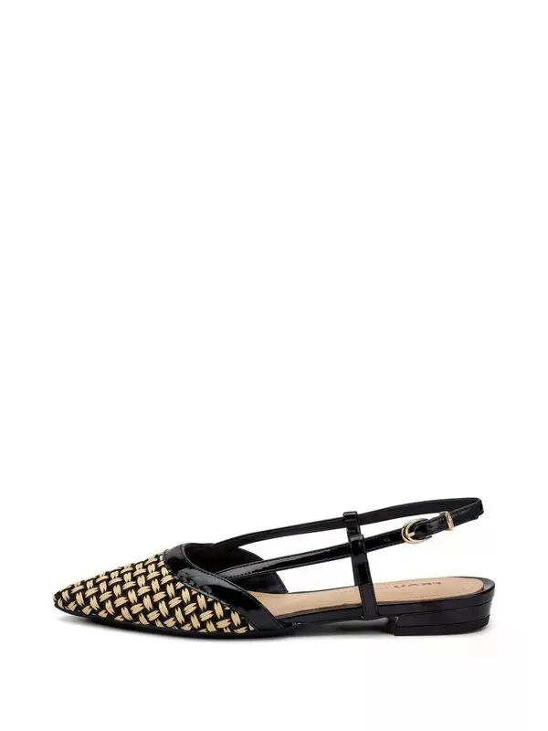 FRAU Raffia Patent-leather Slingback Pumps
