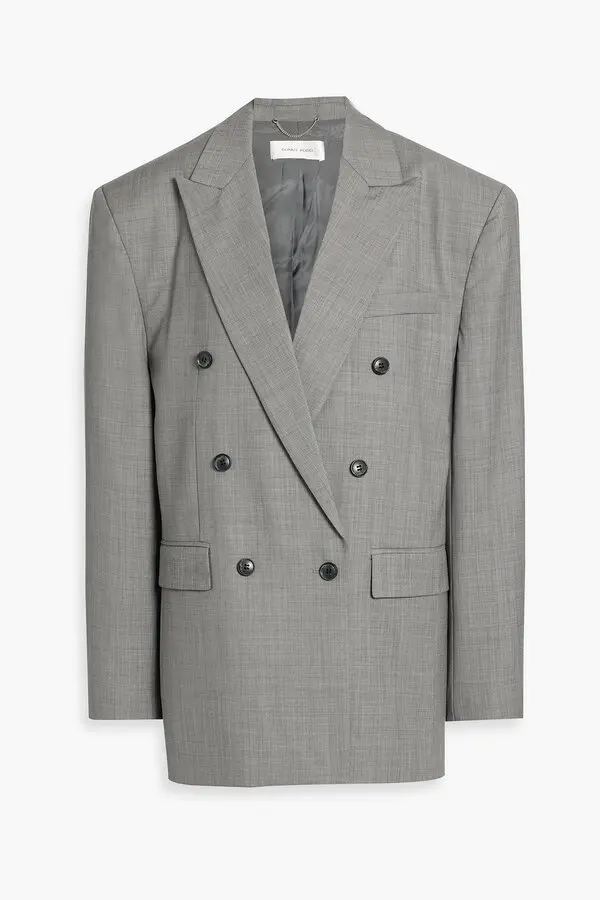 Ronny Kobo 1988 Double-breasted Wool-blend Blazer - Gray
