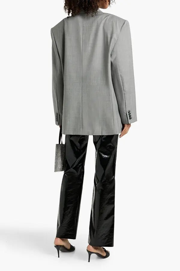 Ronny Kobo 1988 Double-breasted Wool-blend Blazer - Gray
