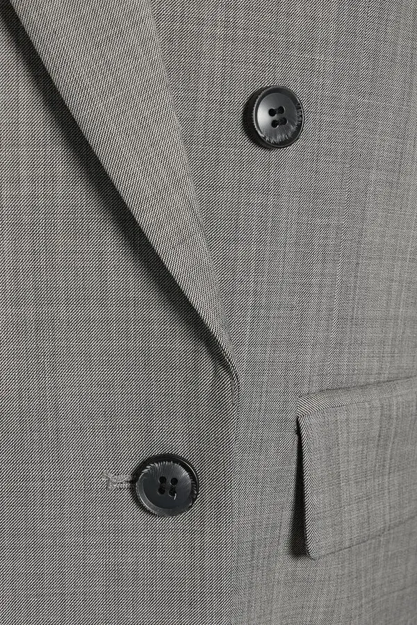 Ronny Kobo 1988 Double-breasted Wool-blend Blazer - Gray