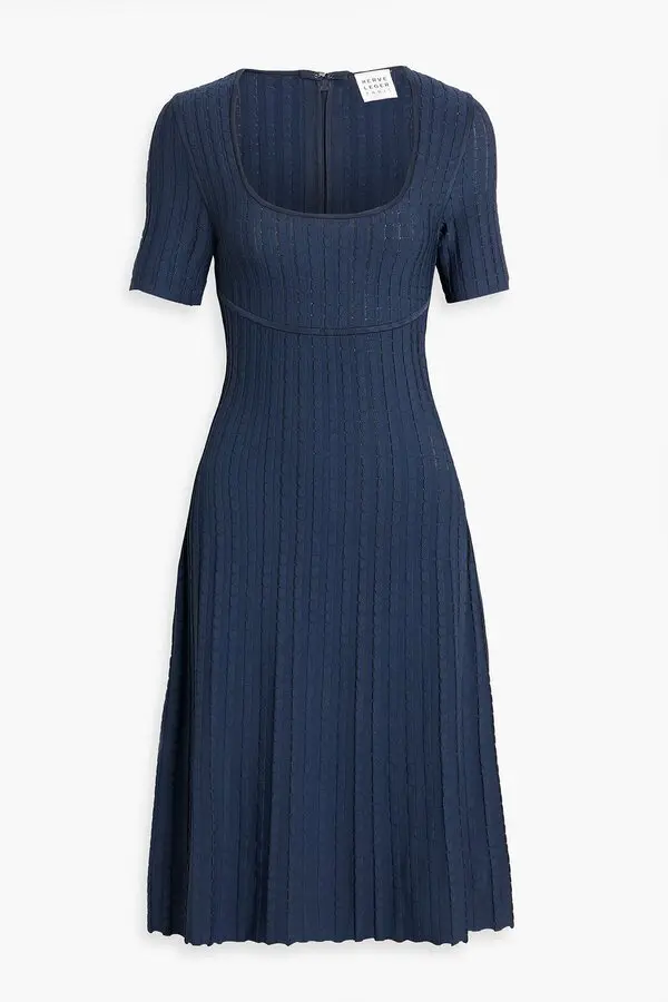 Herve Leger Calista Pleated Bandage Midi Dress