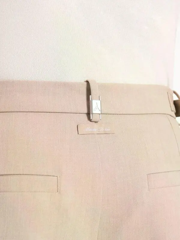 Manière De Voir Tailored Pleated Shorts With Eiffel Belt Plaque