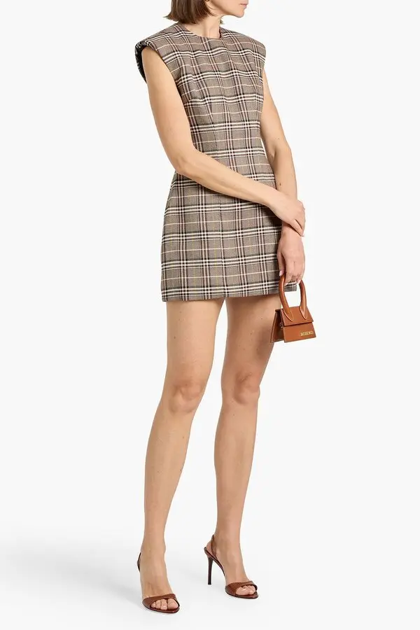 Ronny Kobo Wolverton Checked Jacquard Mini Dress