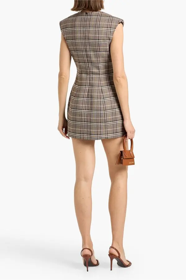 Ronny Kobo Wolverton Checked Jacquard Mini Dress
