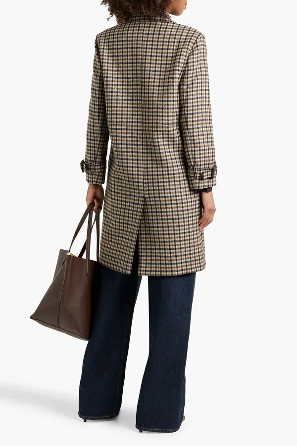 Vince Checked Wool-blend Tweed Coat