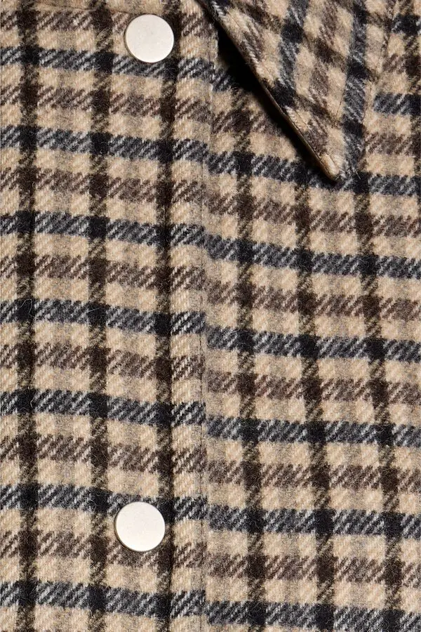 Vince Checked Wool-blend Tweed Coat