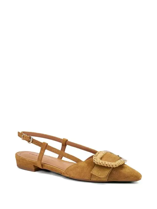FRAU Raffia Buckle Suede Slingback Pumps