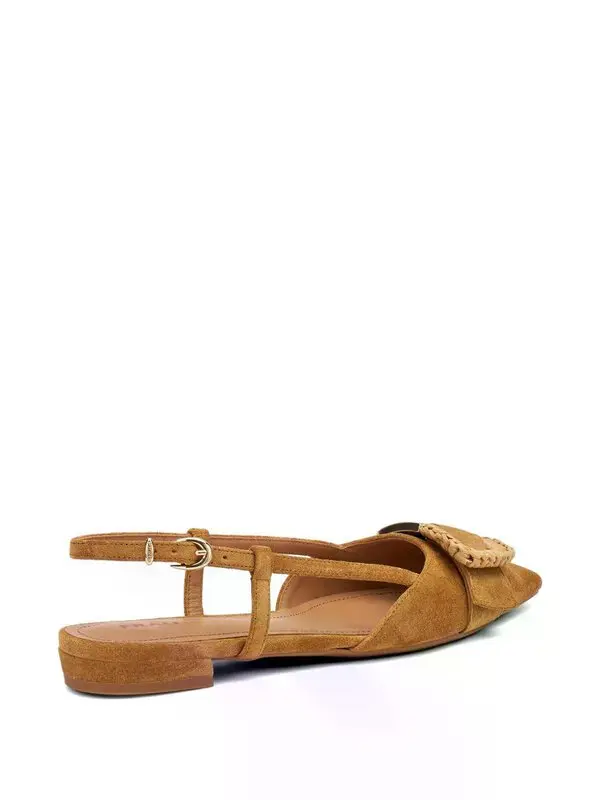 FRAU Raffia Buckle Suede Slingback Pumps
