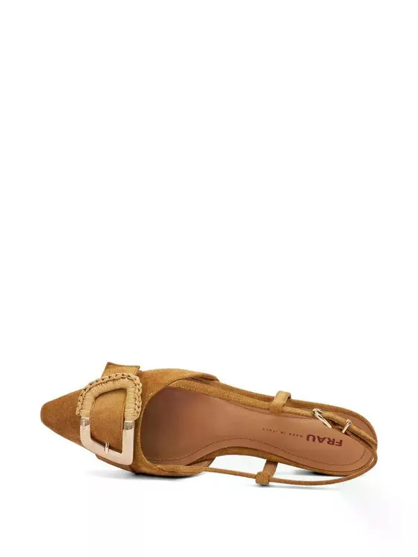 FRAU Raffia Buckle Suede Slingback Pumps
