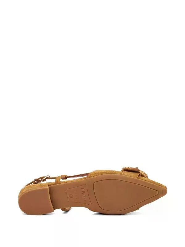 FRAU Raffia Buckle Suede Slingback Pumps