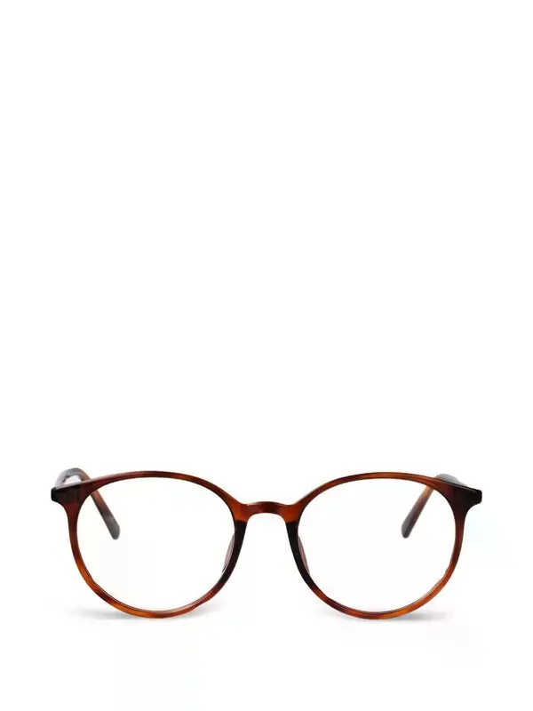 Valentino Garavani Tortoiseshell-effect Round Frame Glasses - Brown